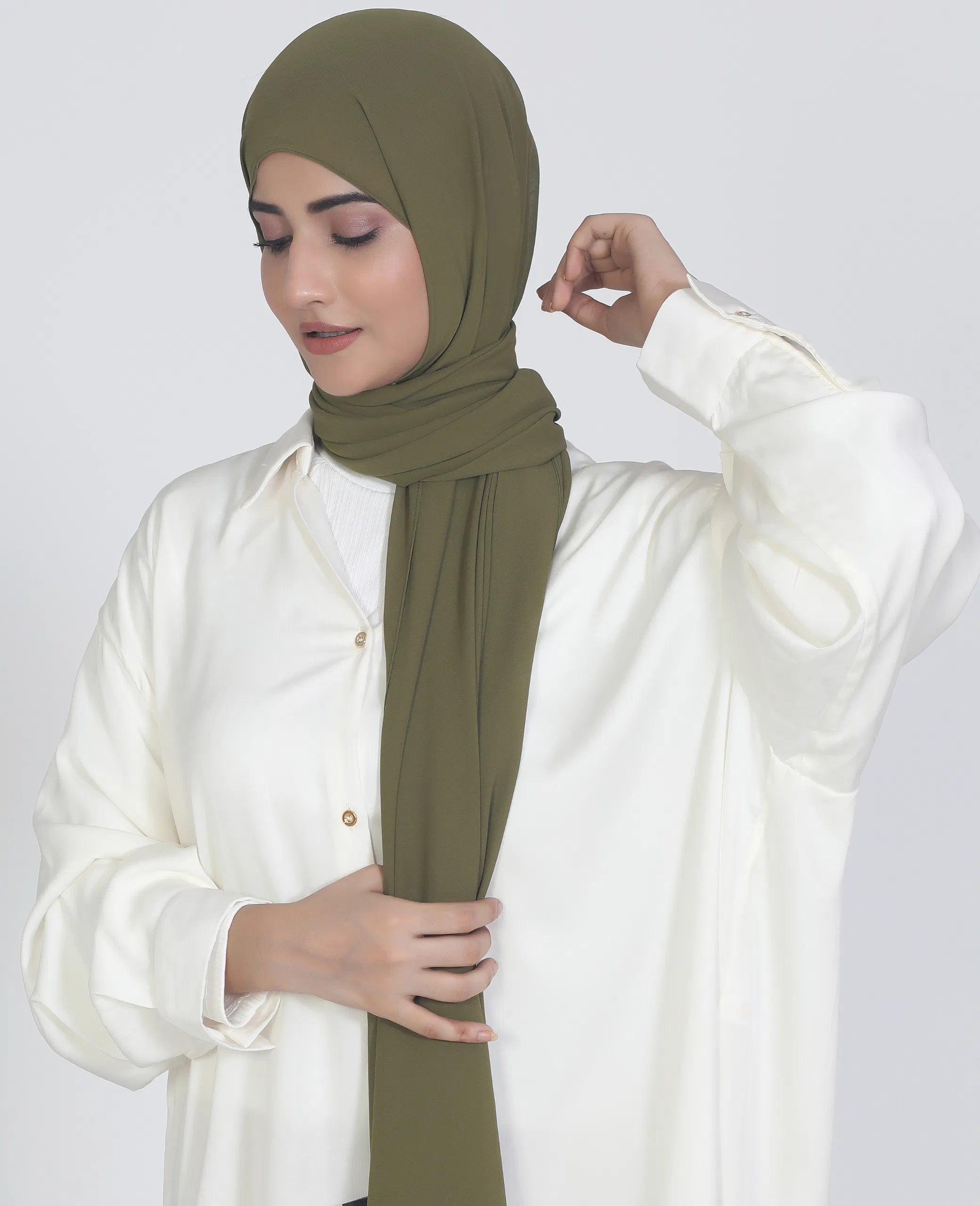 Classic Chiffon Hijab - Olive | Buy Now! – Hayaa Hijab