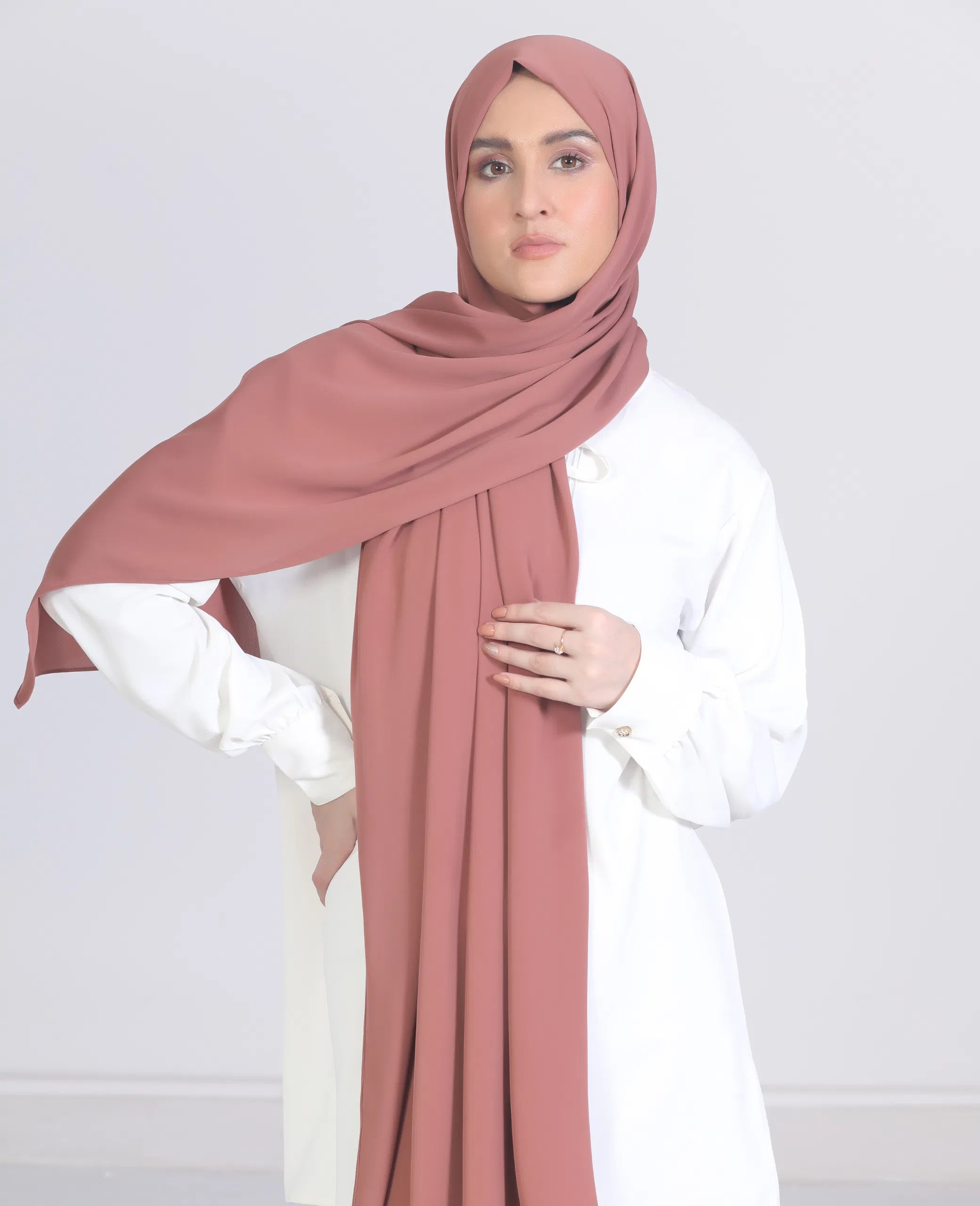 Premium Luxe Chiffon Hijab - Rosewood | Buy Now! – Hayaa Hijab