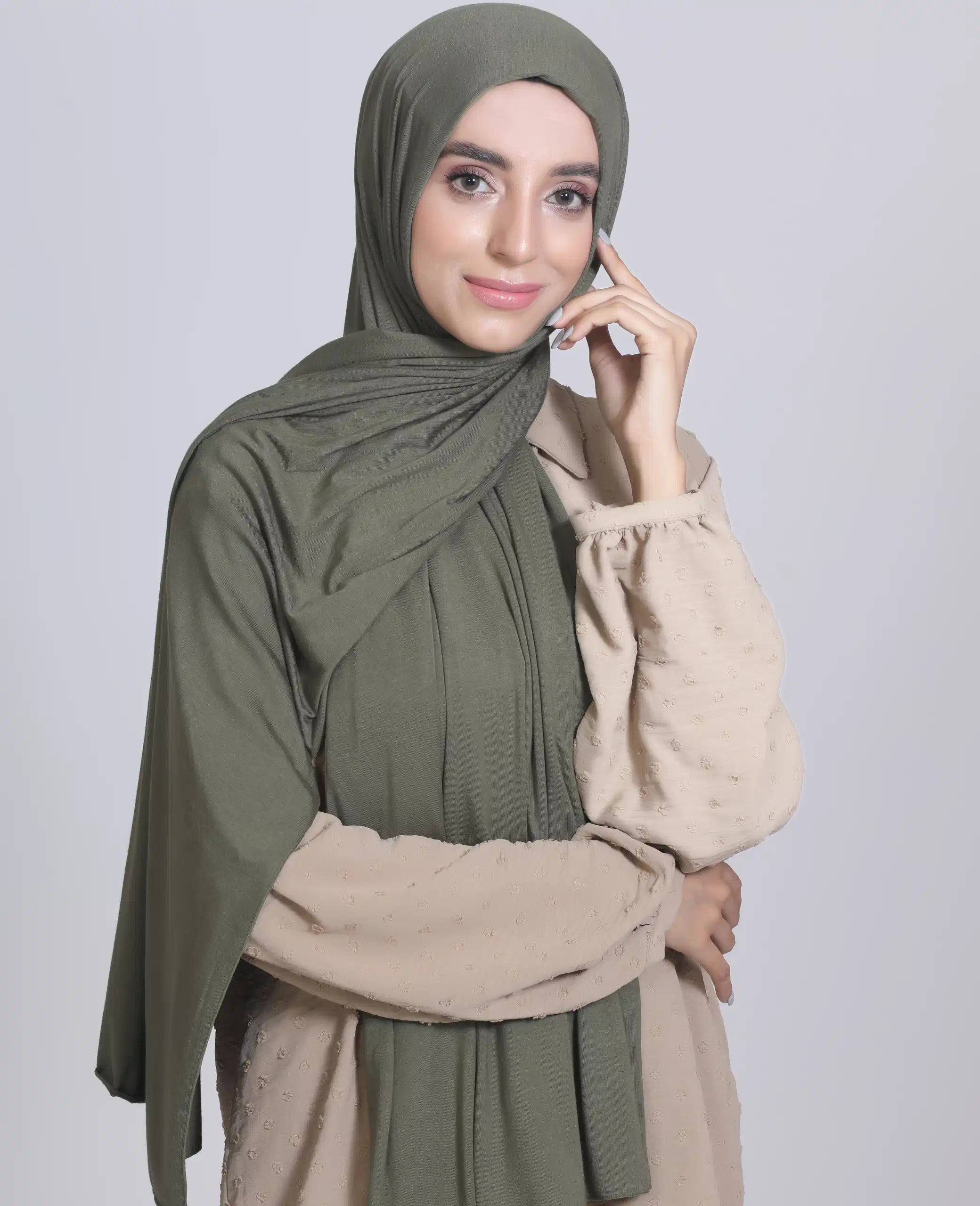 Premium Jersey Hijab - Dark Olive | Shop Now! – Hayaa Hijab